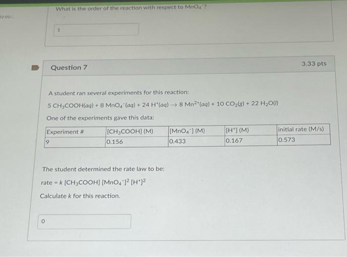 Solved A student is studying this reaction. 2NO+O2→N2O4 From | Chegg.com