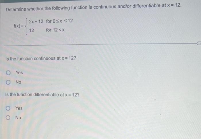 Solved Determine whether the following function is | Chegg.com