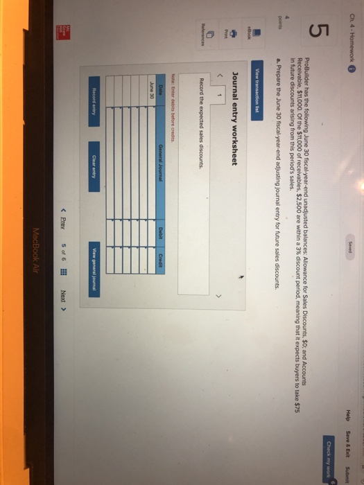 Solved Ch. 4 - Homework Saved Help Save & Exit Subm Check my | Chegg.com