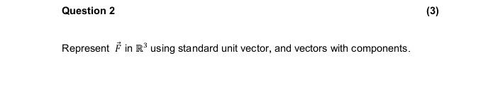Solved Represent F in R3 using standard unit vector, and | Chegg.com