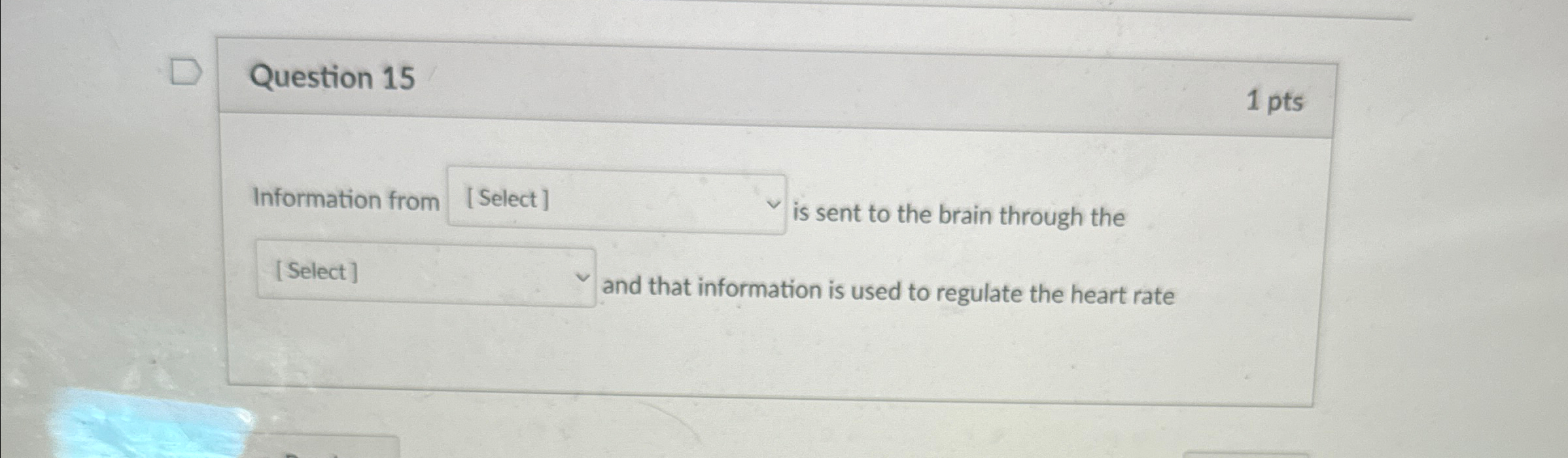 Solved Question 151 ﻿ptsInformation from is sent to the | Chegg.com