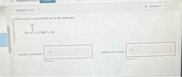 Solved n0 How many σ and π bonds are in this molecule? | Chegg.com