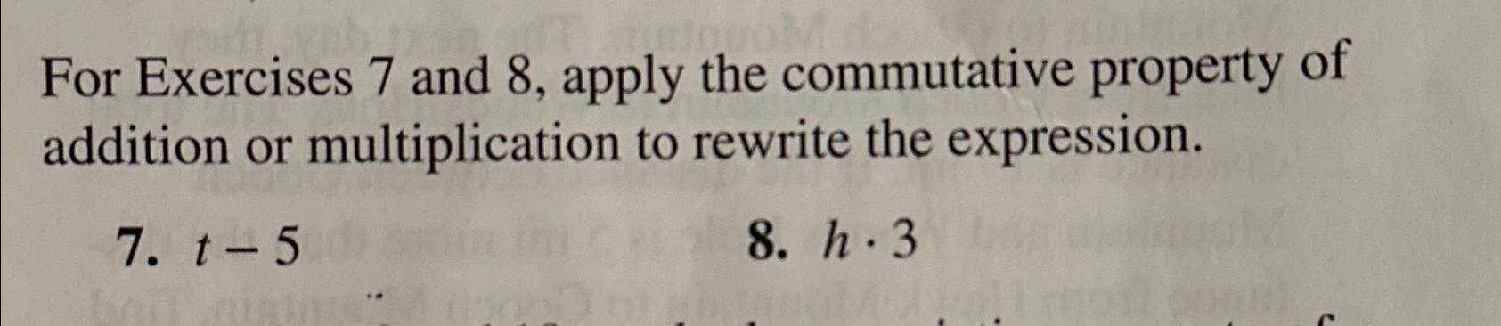 Solved For Exercises 7 ﻿and 8, ﻿apply the commutative | Chegg.com