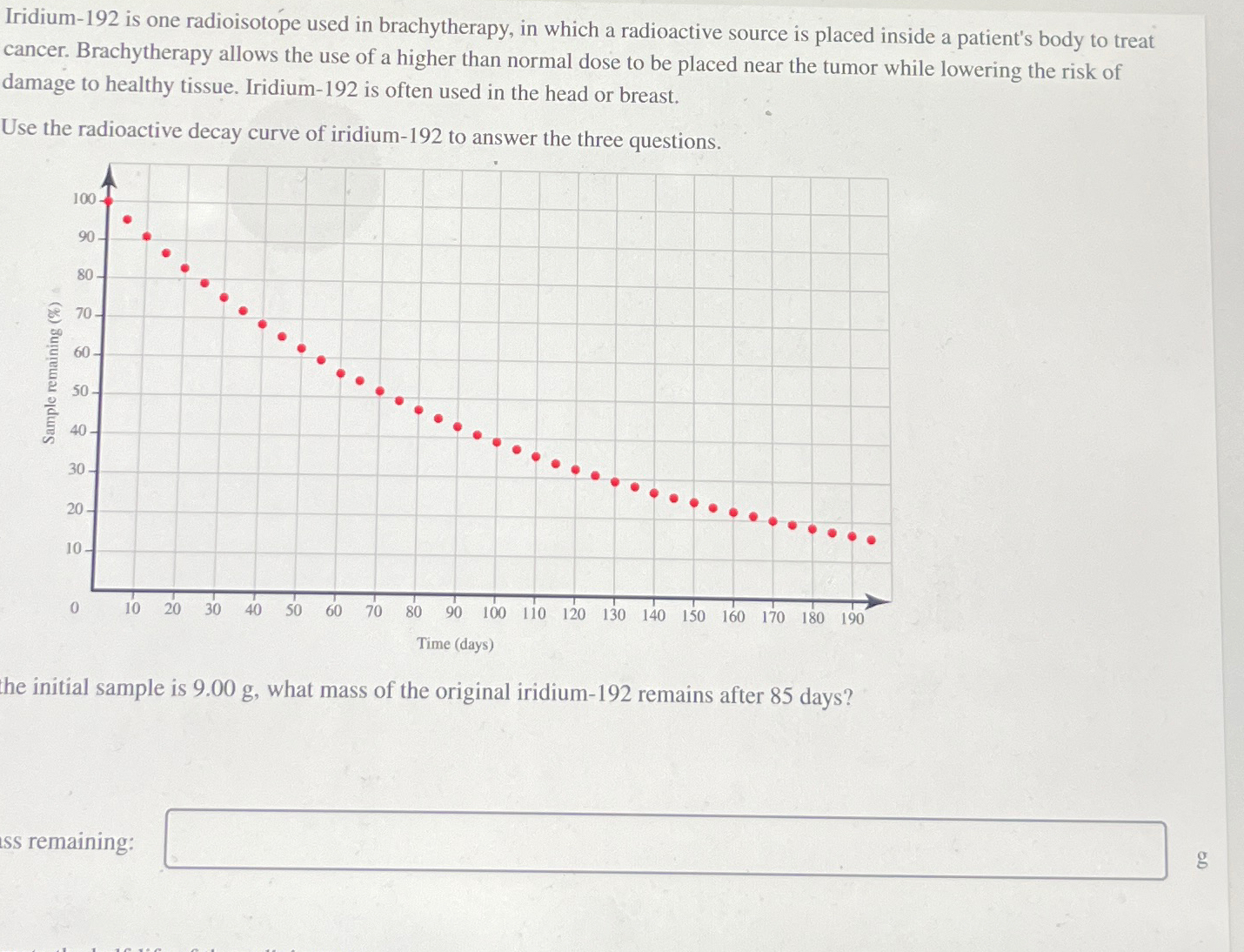 Solved Iridium-192 ﻿is one radioisotope used in | Chegg.com