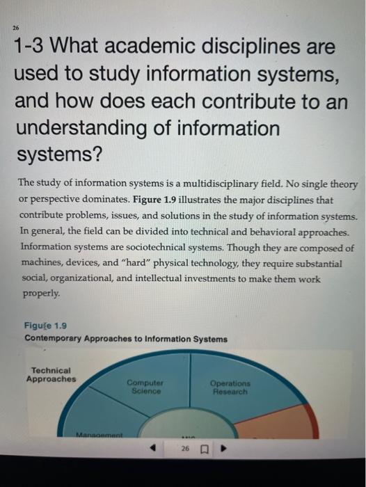 Solved 26 1-3 What academic disciplines are used to study | Chegg.com