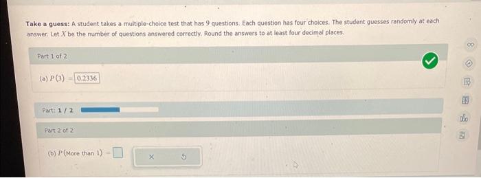 Solved Take a guess: A student takes a multiple-choice test | Chegg.com