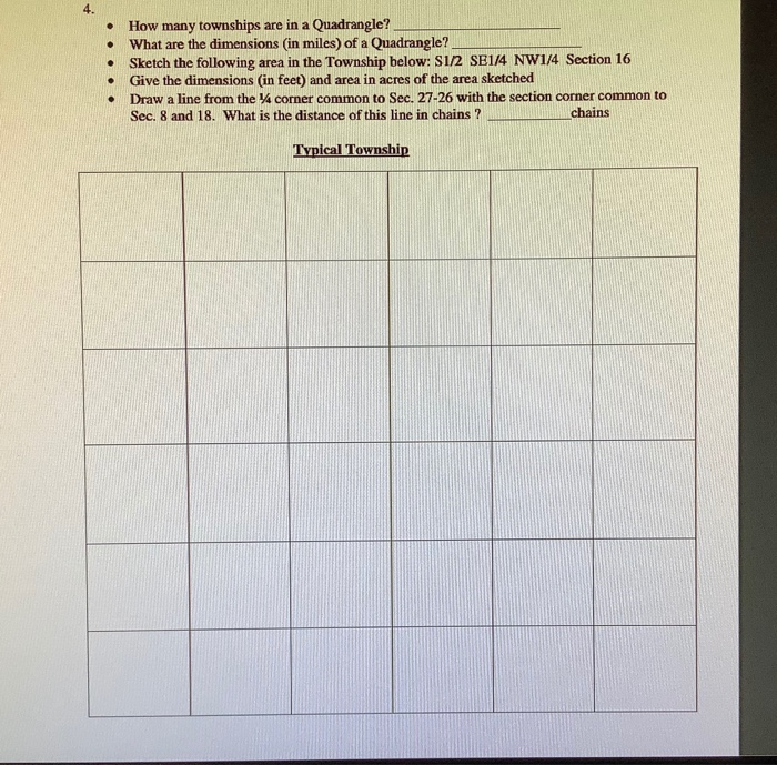 Solved . . . How many townships are in a Quadrangle? What | Chegg.com
