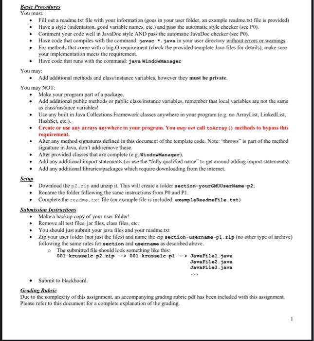 Basic Procedures You must: - Fill out a readme.txt | Chegg.com