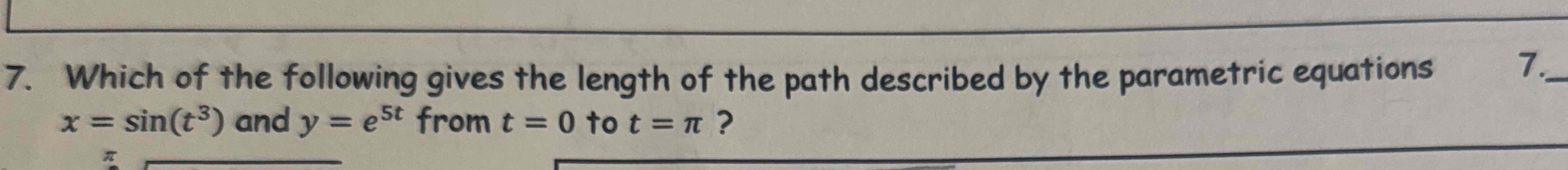 Solved Which of the following gives the length of the path | Chegg.com