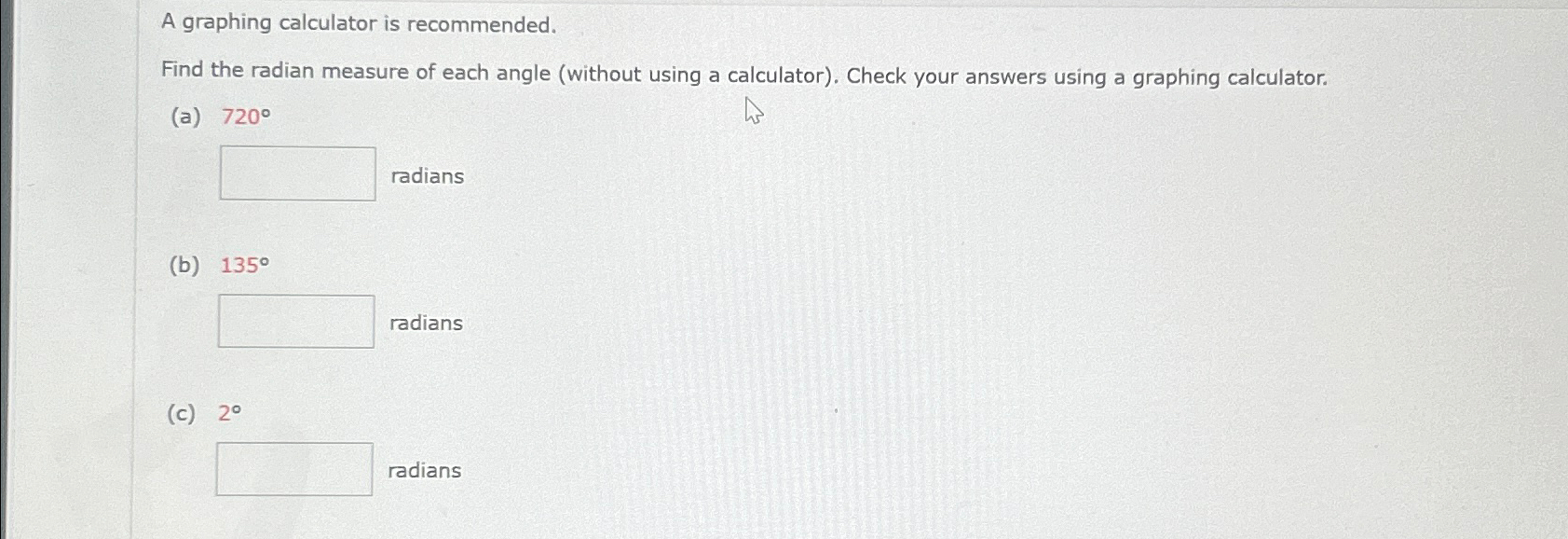 Solved A graphing calculator is recommended.Find the radian | Chegg.com