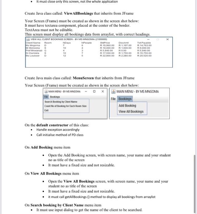 Solved Code Using Java And Write The Gui Application For The