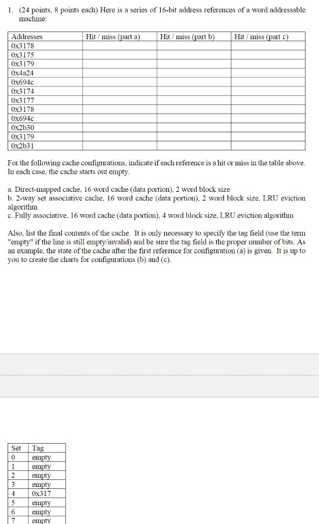 Solved (24 ﻿points, 8 ﻿points each) ﻿Here is a series of | Chegg.com