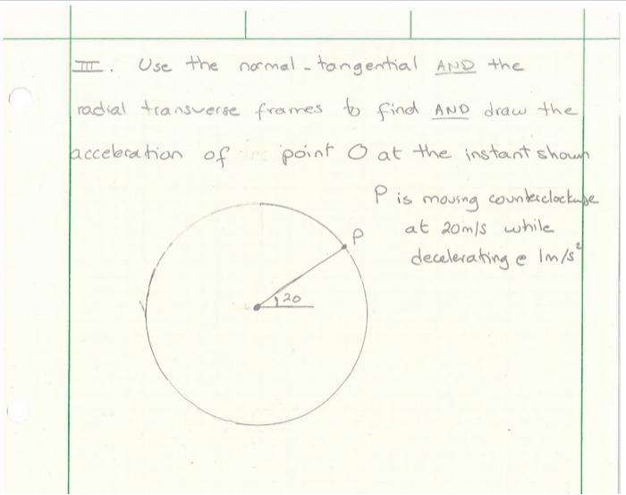 Use the normal tangential and the radial transverse | Chegg.com