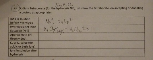 Solved Please explain/show the tetraborate ion accepting or | Chegg.com