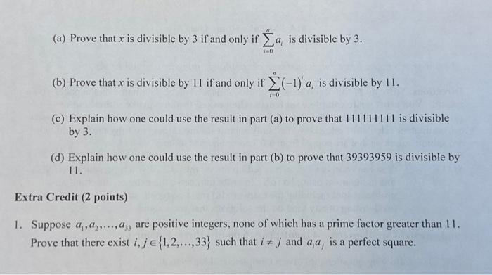 Solved 1 The Following Questions Involve A Complete Residue 
