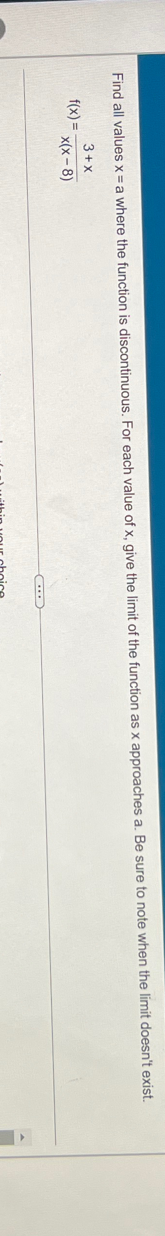 Solved Find all values x=a where the function is | Chegg.com