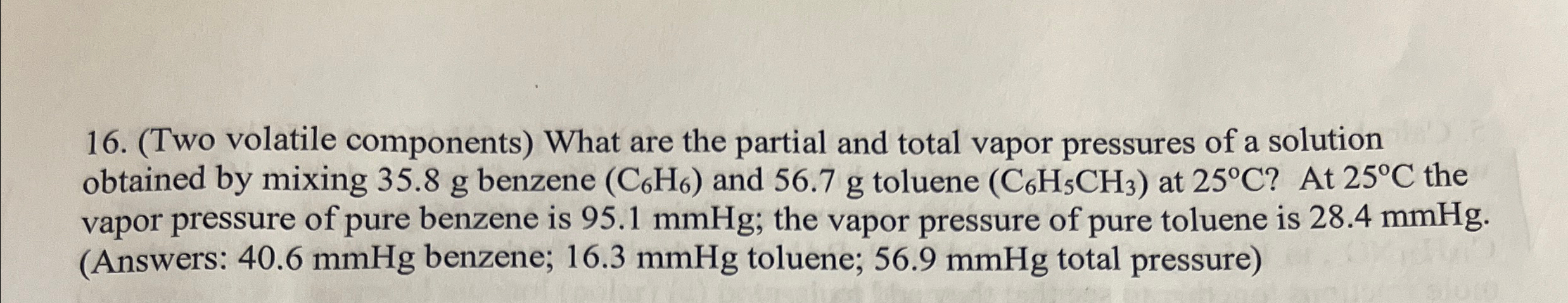 (Two volatile components) ﻿What are the partial and | Chegg.com