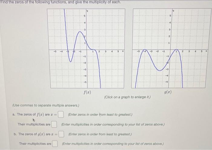 Solved Find the zeros of the following functions, and give | Chegg.com