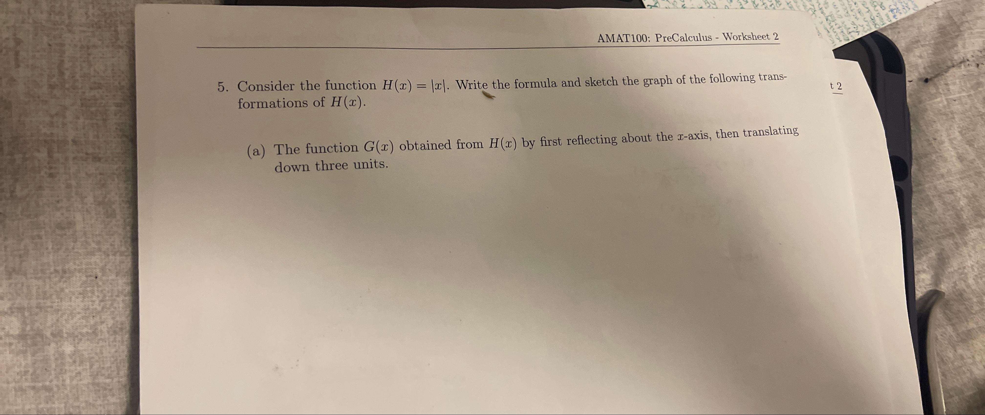 Solved AMAT100: PreCalculus - ﻿Worksheet 25. ﻿Consider the | Chegg.com