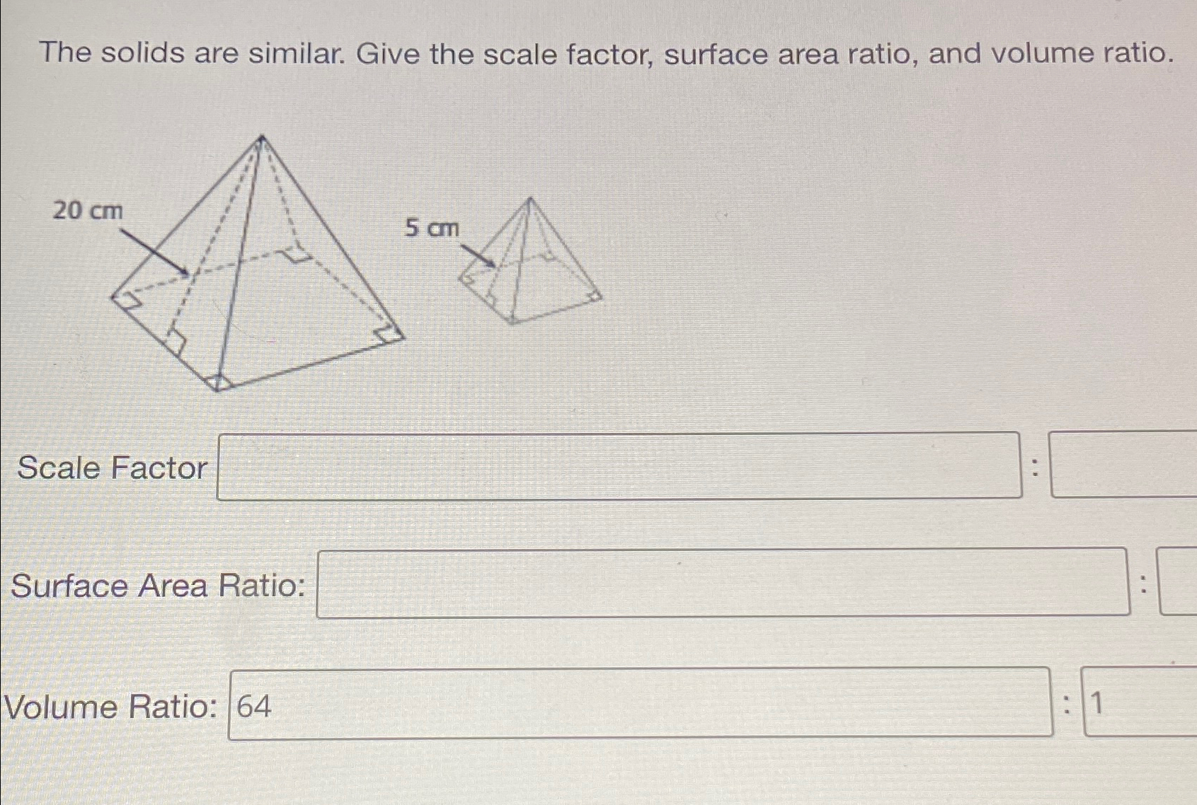 Solved The solids are similar. Give the scale factor, | Chegg.com