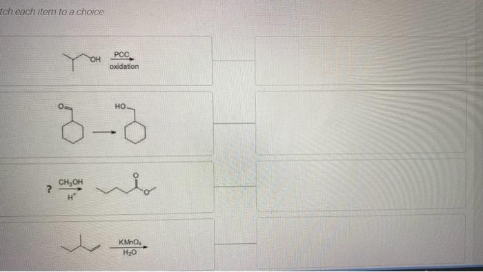 Solved tch each item to a chorce:Choices H2OKMnO4 ifChoices: | Chegg.com