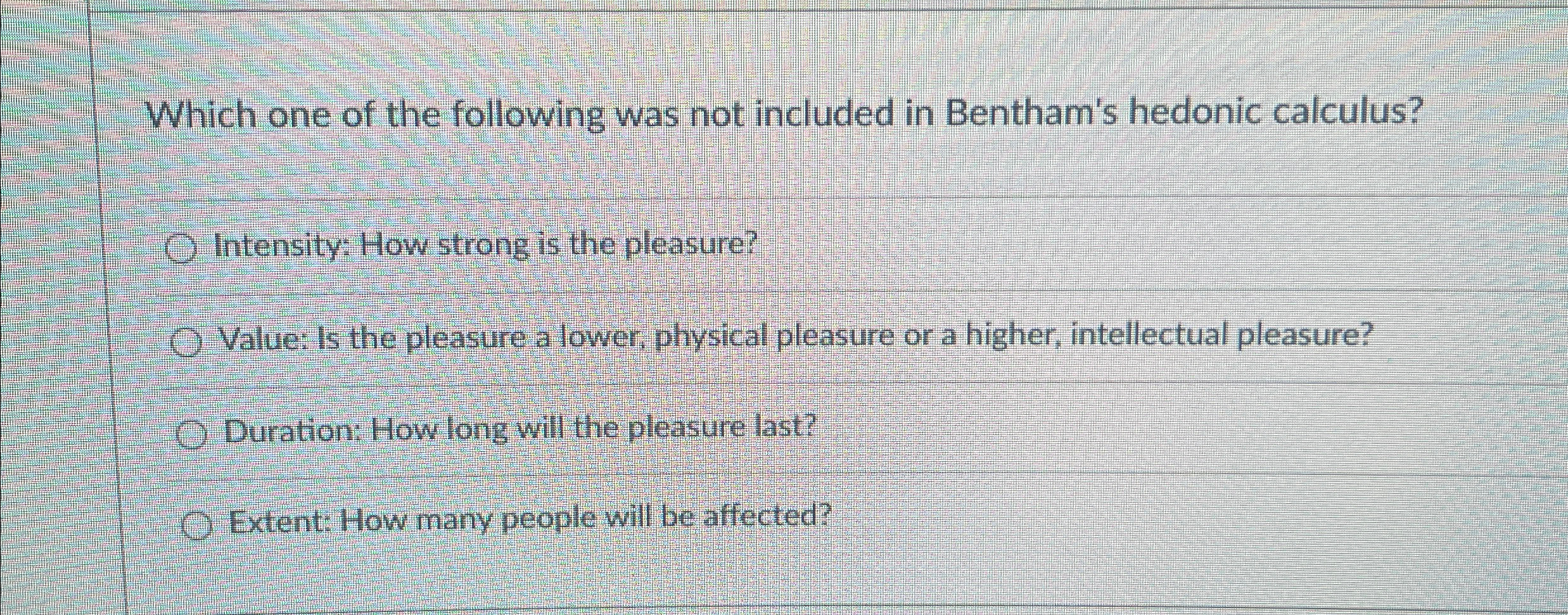 Solved Which one of the following was not included in | Chegg.com