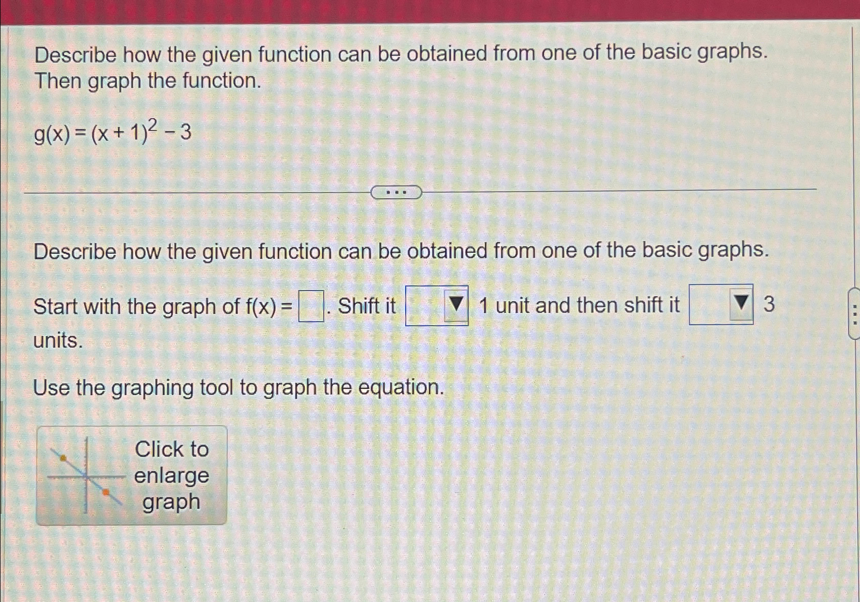 Describe how the given function can be obtained from | Chegg.com