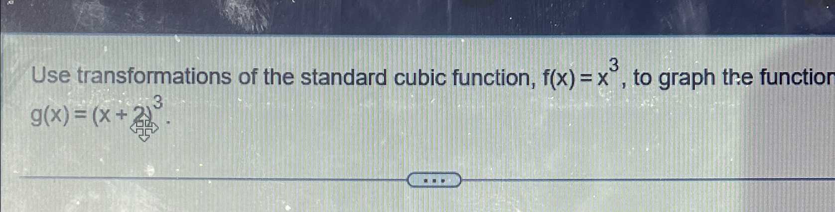 Solved Use transformations of the standard cubic function, | Chegg.com