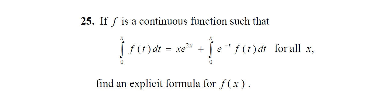 Solved If f ﻿is a continuous function such | Chegg.com