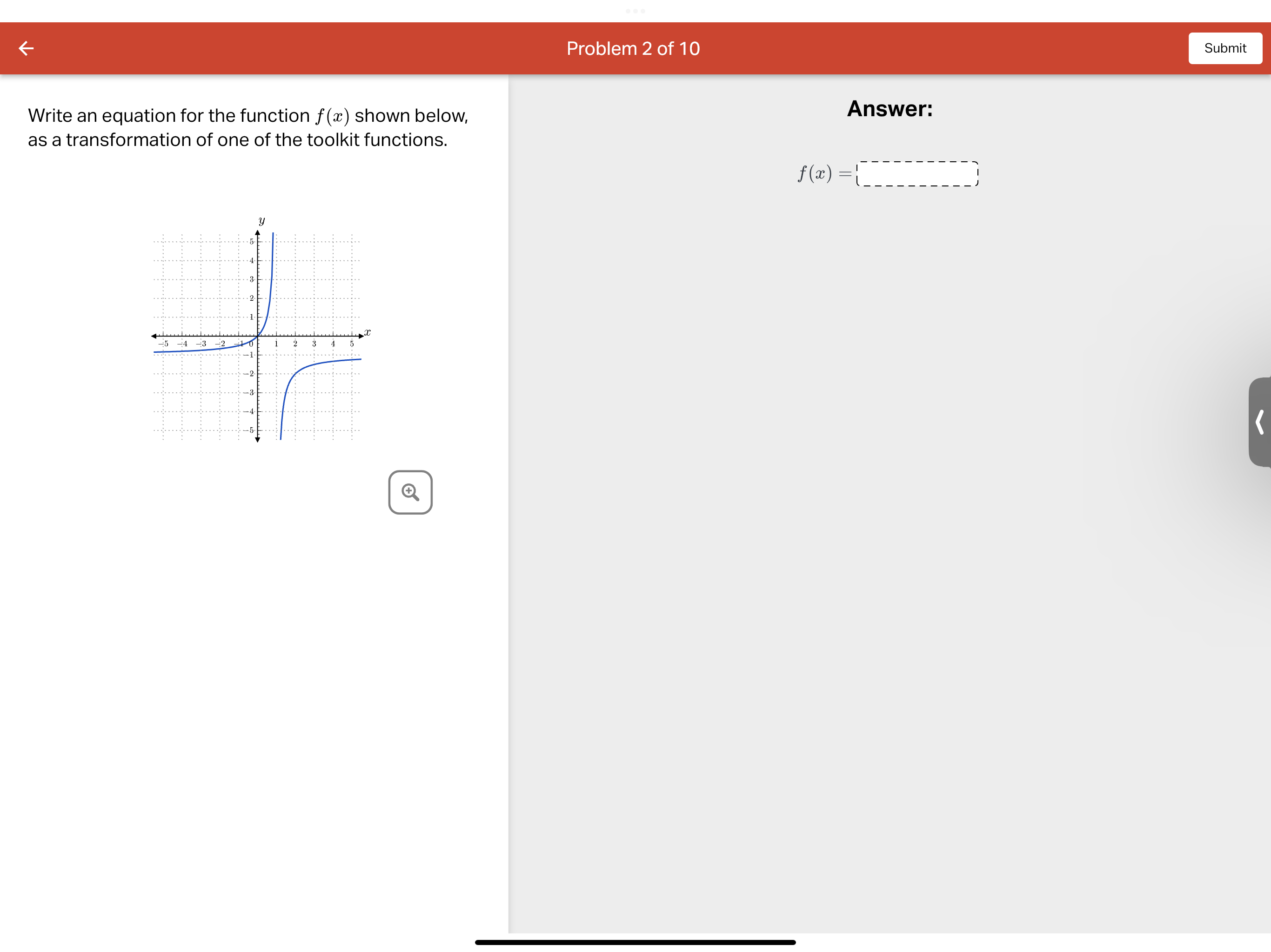 Solved Problem 2 ﻿of 10 ﻿Write an equation for the function | Chegg.com