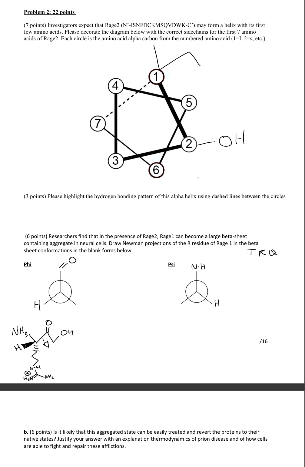 Solved Biochemistry Problem! If you could draw it out that | Chegg.com