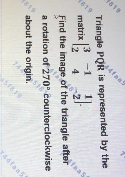 Solved Triangle PQR is represented by the matrix [32−141−2]. | Chegg.com