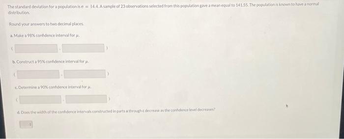 Solved The standard deyiatlon for a population is of = 14.4. | Chegg.com