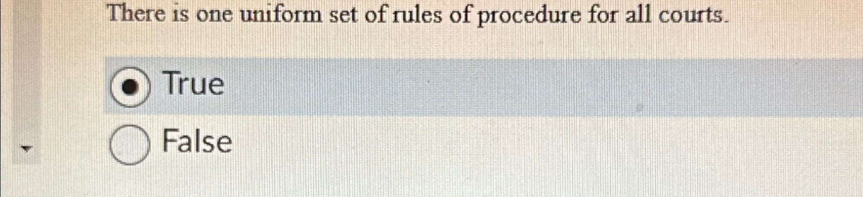 Solved There is one uniform set of rules of procedure for | Chegg.com
