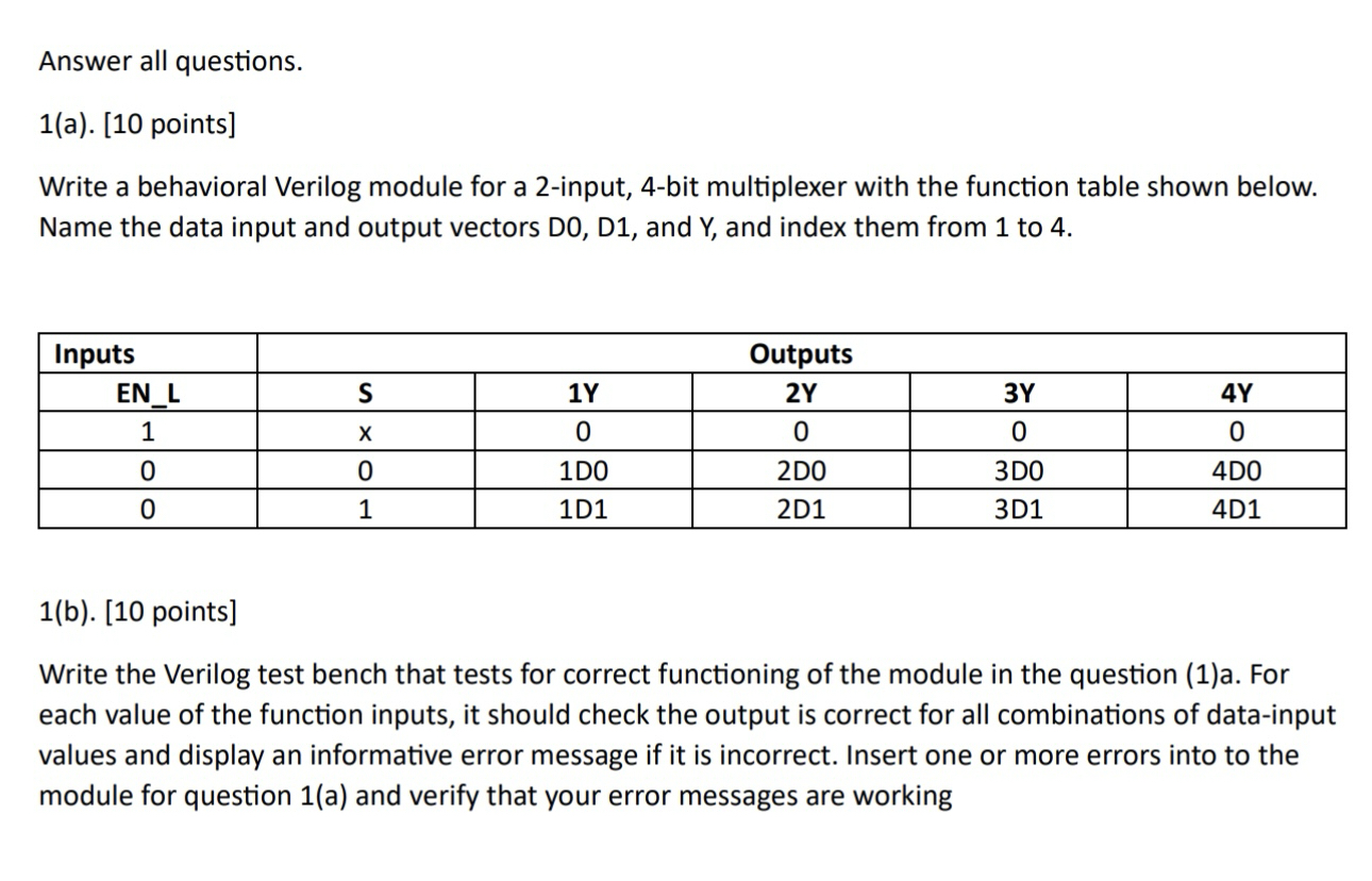 Solved Answer all questions.1(a). [10 ﻿points]Write a | Chegg.com