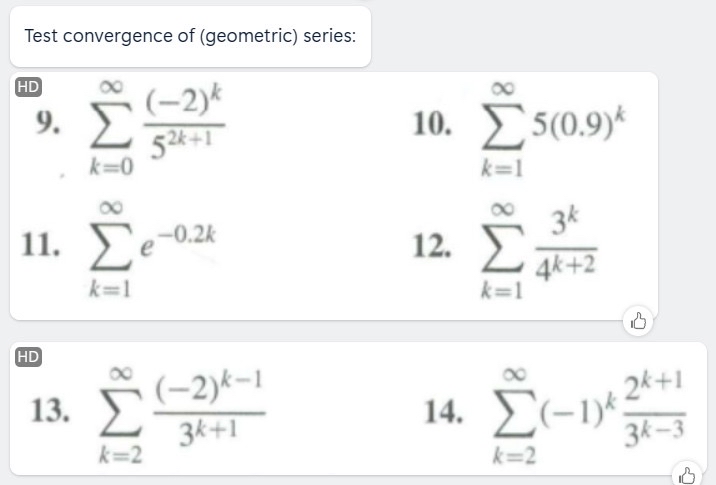 Solved Test convergence of (geometric) | Chegg.com