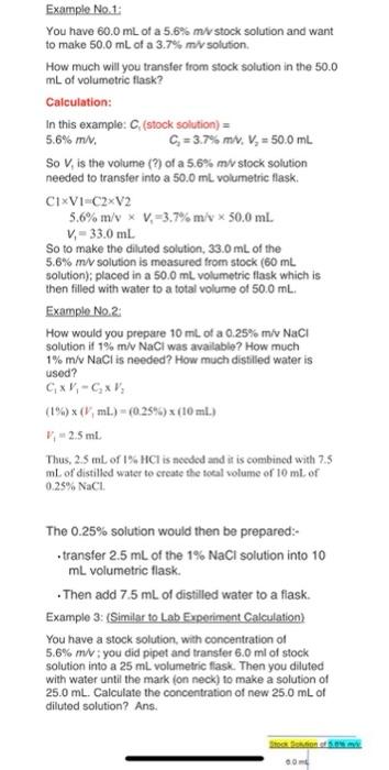 Solved Lab No. 4 - Concentration, Solution, and Dilution In | Chegg.com