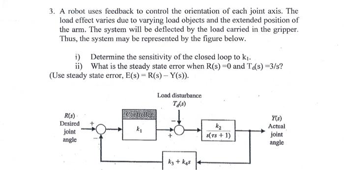 Solved 3. A robot uses feedback to control the orientation | Chegg.com