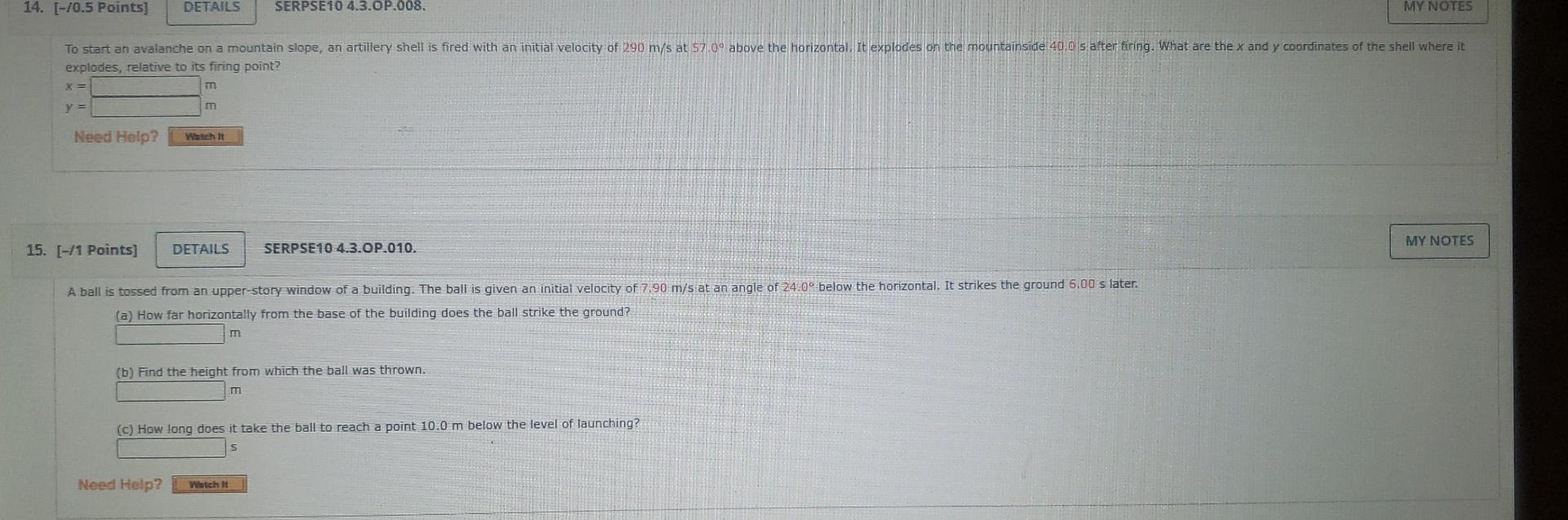 Solved explodes, relative to its firing point? x= min y= | Chegg.com