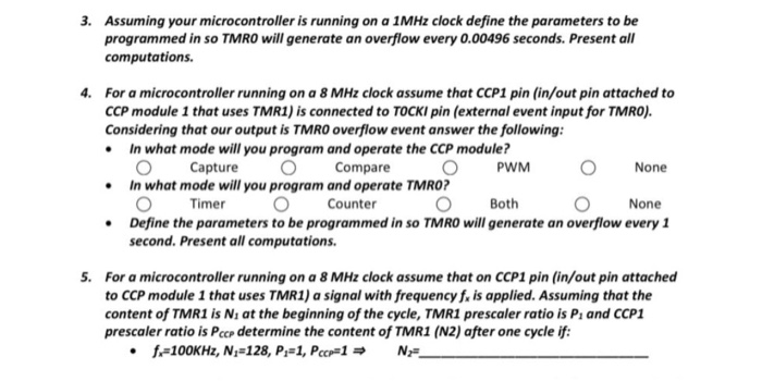 Solved PWM 3. Assuming your microcontroller is running on a | Chegg.com