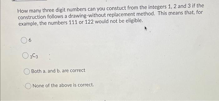 Solved How many three digit numbers can you constuct from | Chegg.com