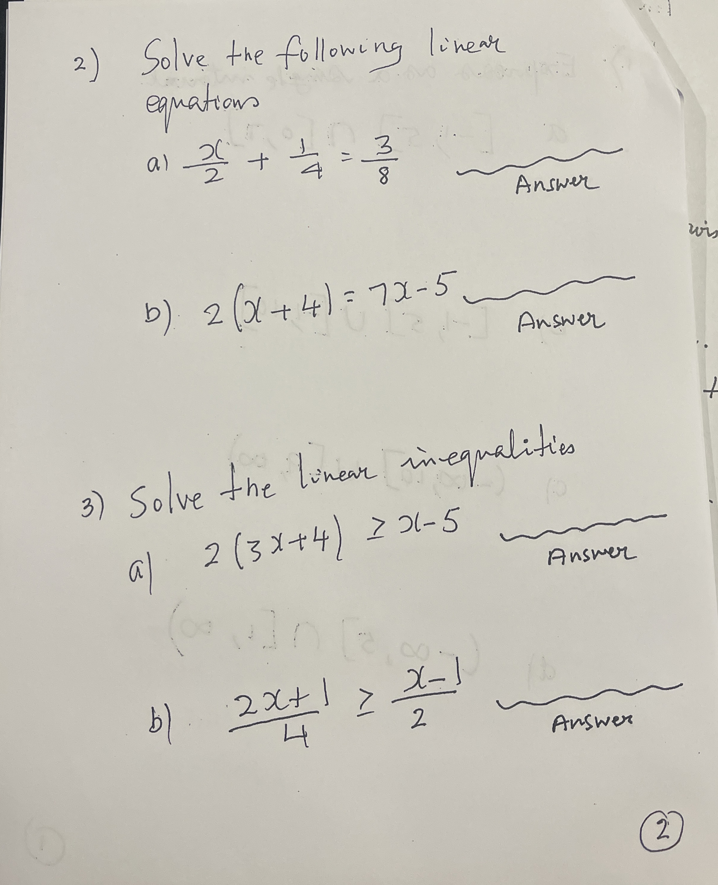 Solved Solve the following | Chegg.com