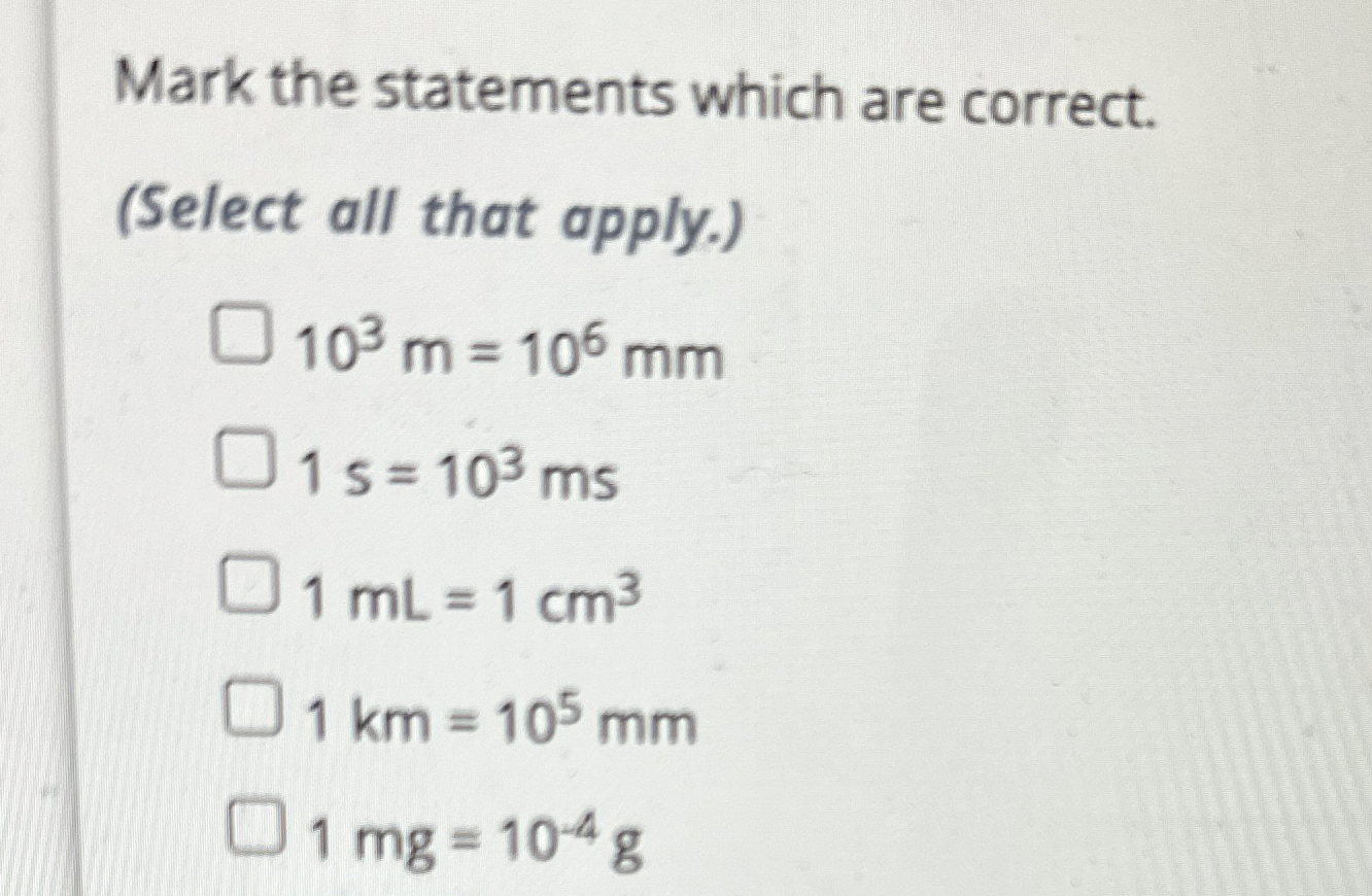 Solved Mark the statements which are correct.(Select all | Chegg.com