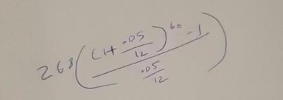 Solved 268((1+.0512)60-1.0512) | Chegg.com