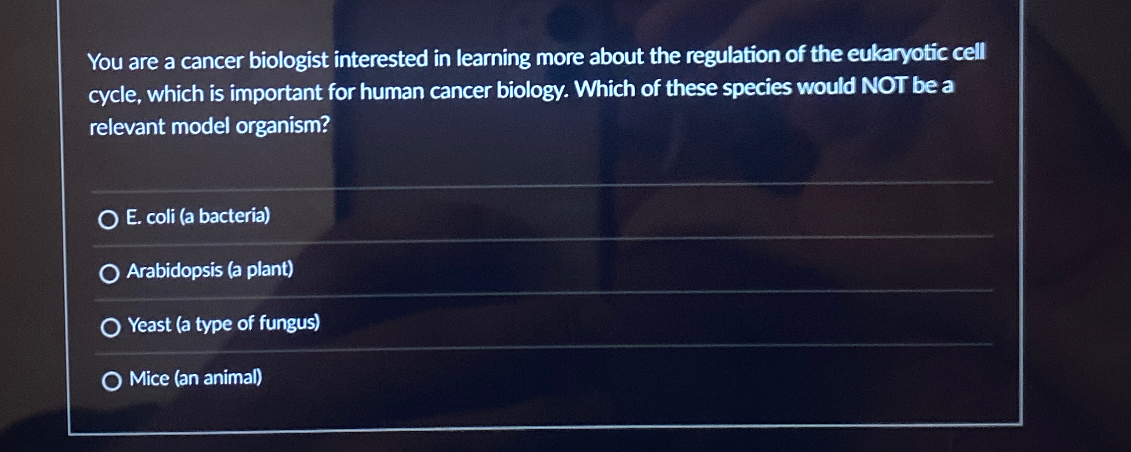 Solved You are a cancer biologist interested in learning | Chegg.com