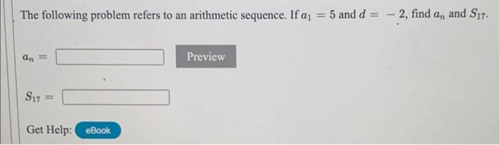 Solved The following problem refers to an arithmetic | Chegg.com