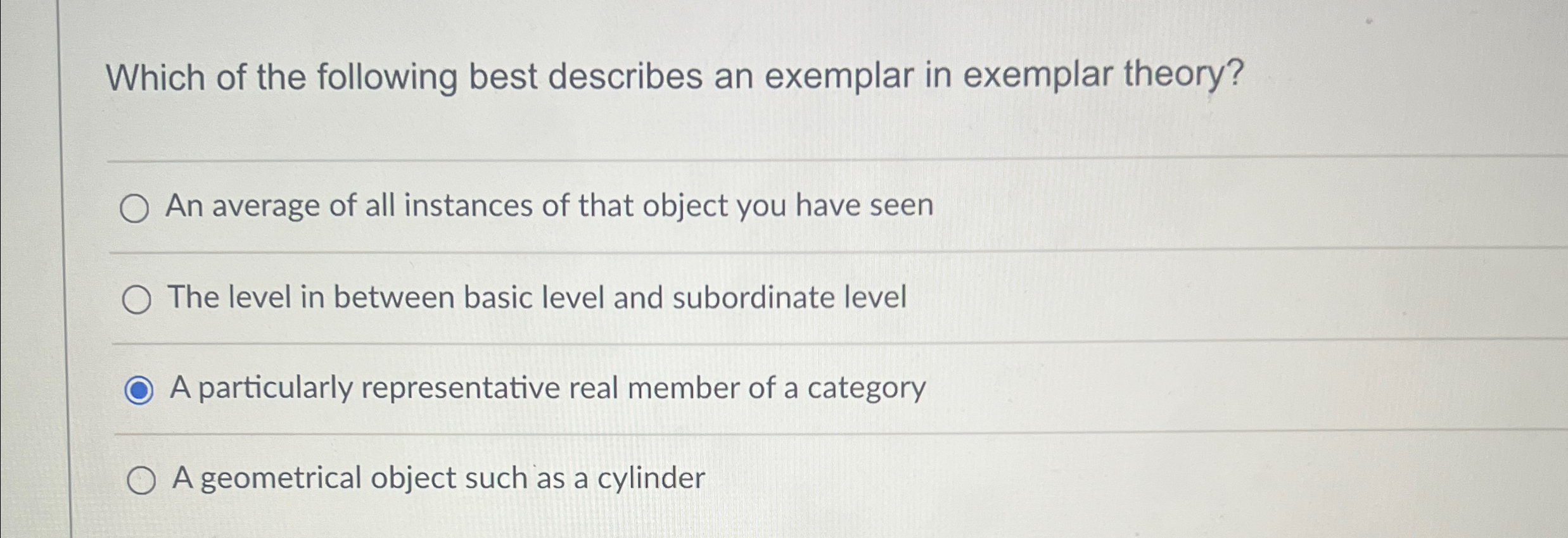 Solved Which of the following best describes an exemplar in | Chegg.com