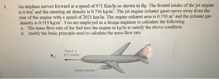 Solved 1. An airplane moves forward at a speed of 971 Km/hr | Chegg.com