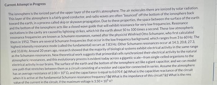 Solved The ionosphere is the ionized part of the upper layer | Chegg.com