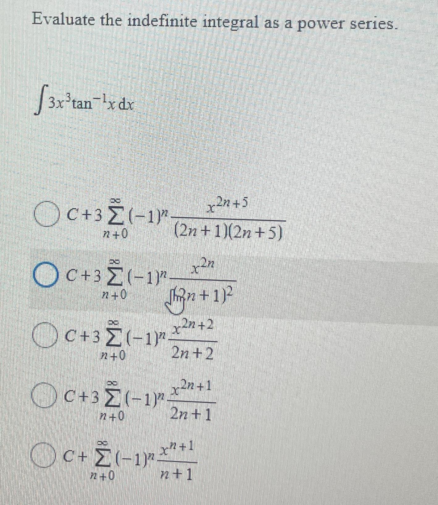 Solved Evaluate the indefinite integral as a power | Chegg.com